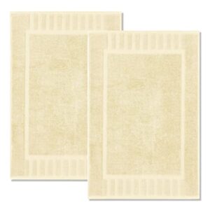 White Classic Luxury Hand Towels | 6 Pack Luxury Bath Mat | 2 Pack Bundle (Beige)