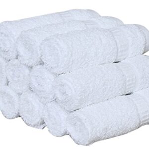 GOLD TEXTILES 48 Pcs 5 Star Hotel Quality Hand Towels (16"X30", 4.5 lb/dz) Premium Dobby Border Luxury Hand Towel Bright White (4 Dozen)