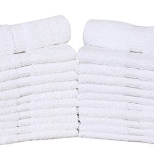 GOLD TEXTILES 48 Pcs 5 Star Hotel Quality Hand Towels (16"X30", 4.5 lb/dz) Premium Dobby Border Luxury Hand Towel Bright White (4 Dozen)