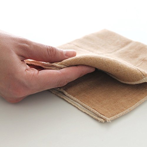 IPPINKA Nawrap Organic Cotton Mini Towel, Made in Japan, Durable, Absorbent and Quick-Dry, 4 Ply, 10 x 10 in - Brown