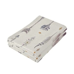 Premium Polyester Cotton Hand Towels Boho Arrows and Feathers, Highly Absorbent,Set of 2, 28.3 x 14.4in(227rh0a)