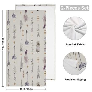 Premium Polyester Cotton Hand Towels Boho Arrows and Feathers, Highly Absorbent,Set of 2, 28.3 x 14.4in(227rh0a)