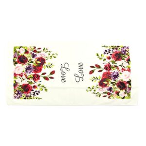 Sunflower Garden Faith, Hope, and Love Floral Hand Towels 24''x15'', Set of 6, White