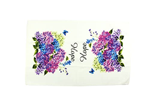 Sunflower Garden Faith, Hope, and Love Floral Hand Towels 24''x15'', Set of 6, White