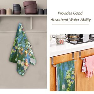 Hand Towel Set Monet Water Lilies Willow Absorbent Towel for Bathroom 14.4 x 28.3 Inch