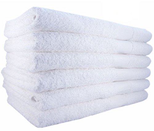 EOM Basic White Hand Towels Cotton 16" X 27" 12 Pack