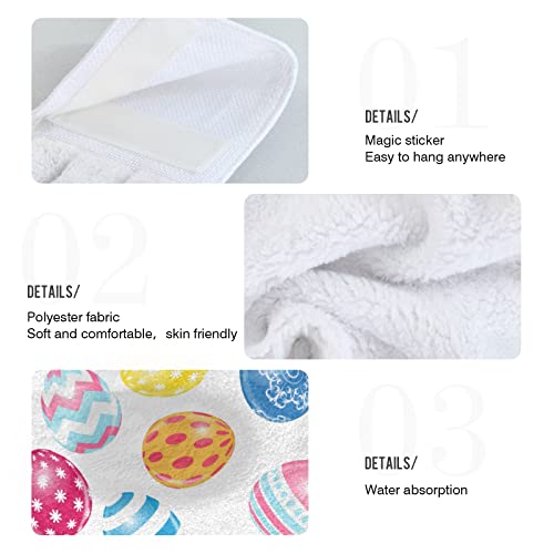 Boccsty Beautiful Easter Egg Hanging Kitchen Towels 2 Pieces Spring Dish Cloth Tie Towels Hand Towel Tea Bar Towels for Bathroom Farmhous Housewarming Tabletop Home Decor