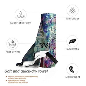 Moslion Quick Dry Hand Towel Galaxy Nebula Universe Dream Catcher Bath Hand Towel Decorative for Bathroom/Kitchen 15x31 Inch