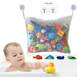 Bath Toy Storage Bath Toy Organizer Mesh Bath Toy Organizer Durable Design + 2 Extra Strong Suction Cups! Large Storage/Bag/Holder for Toys Even as a Shower Caddy and Baby Gift Mold Playtime