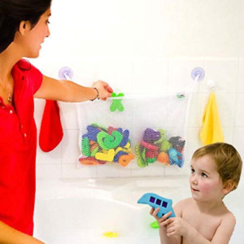 Bath Toy Storage Bath Toy Organizer Mesh Bath Toy Organizer Durable Design + 2 Extra Strong Suction Cups! Large Storage/Bag/Holder for Toys Even as a Shower Caddy and Baby Gift Mold Playtime