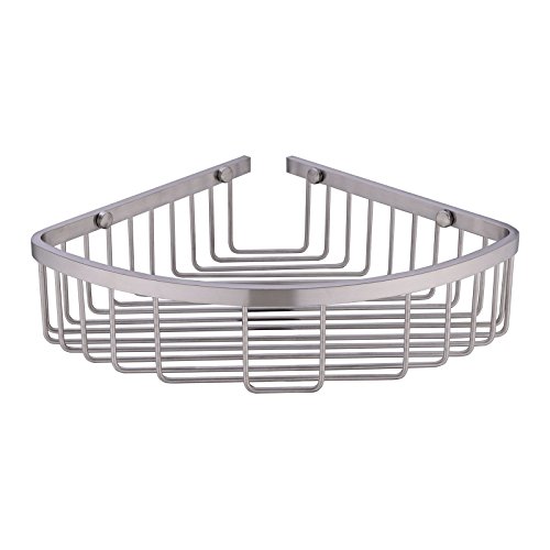 orhemus 304 Stainless Steel Shower Caddy Corner Basket Shelf Bathroom Organizer Wall Mounted Storage, Brushed Nickel