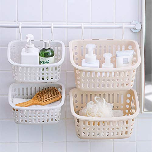 Bernese 3pcs Plastic Hanging Shower Caddy Basket,Connecting Organizer Storage Basket,with Hook,For Bathroom Kitchen, Pantry, Bathroom, Dorm Room