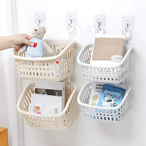 Bernese 3pcs Plastic Hanging Shower Caddy Basket,Connecting Organizer Storage Basket,with Hook,For Bathroom Kitchen, Pantry, Bathroom, Dorm Room