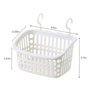 Bernese 3pcs Plastic Hanging Shower Caddy Basket,Connecting Organizer Storage Basket,with Hook,For Bathroom Kitchen, Pantry, Bathroom, Dorm Room