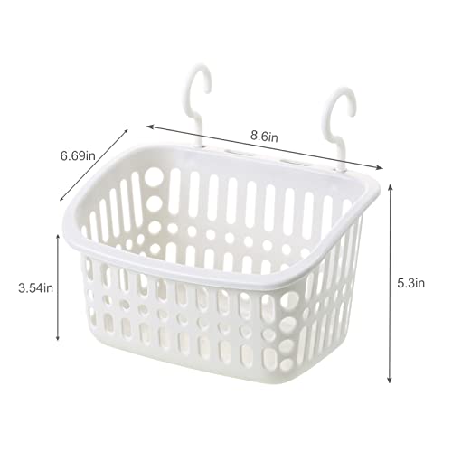 Bernese 3pcs Plastic Hanging Shower Caddy Basket,Connecting Organizer Storage Basket,with Hook,For Bathroom Kitchen, Pantry, Bathroom, Dorm Room