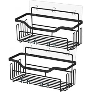 cxyhmg adhesive shower caddy bathroom shelf, 2 pack shower organizer, large capacity, rustproof, for bathroom or kitchen. (black)