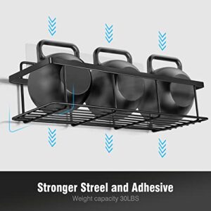 XQZT Shower Caddy,2-Pack Adhesive Shower Shelf, No Drilling Rustproof Wall Sticker Shower shelves,For bathroom/toilet/kitchen etc.(Matte Black)