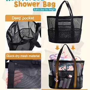 Alidor Large Capacity Mesh Shower Caddy Portable for College Dorm Room Essentials, 9-Pockets, Hanging Shower Tote Bag for Bathroom, Swimming, Beach, Fitness, Gym