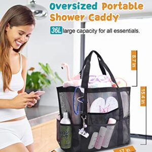 Alidor Large Capacity Mesh Shower Caddy Portable for College Dorm Room Essentials, 9-Pockets, Hanging Shower Tote Bag for Bathroom, Swimming, Beach, Fitness, Gym