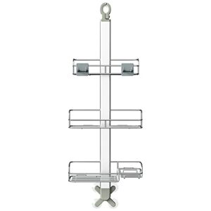 Thideewiz Hanging Shower Caddy over Shower Head Aluminum Alloy Rustproof with Built-in Soap Holder, Bathroom Shower Shelf Organizer Storage Rack Shampoo Holder with Movable 2 Hooks, 3 Tier