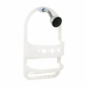 zenna home 5990kk, medium over-the-showerhead caddy, frosted