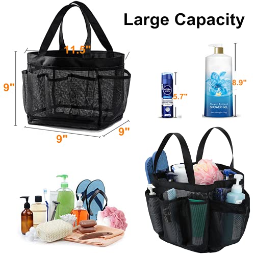 Didcant Mesh Shower Caddy with Durable Handles Portable Shower Tote Bag Basket Organizer for Beach Travel Camping, Hanging Bath Caddies Toiletry for Bathroom College Dorm