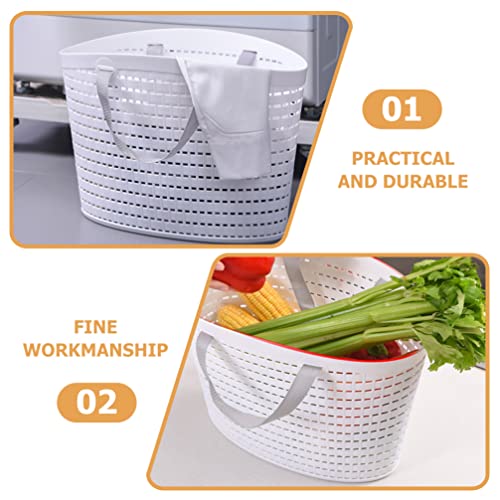 iplusmile 2pcs Plastic Organizer Storage Baskets with Handles Shower Caddy Bins Shelf Organizers Basket Shopping Tote Grocery Bags Toiletry Bag Bin Box for Bathroom