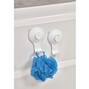 iDesign Cade BPA-Free Plastic Single Hook Storage Organizers with Push Lock Suction Cups for Bathroom Shower/Tub, 1.5" x 2.5" x 4.25"