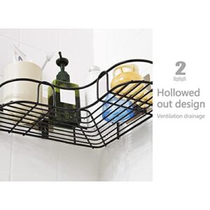 TRYSPUN Shower Bathroom Tripod Shelf No Drilling Traceless Bathroom Storage Organizer Self Adhesive Bathroom Storage Rack Kitchen Wall Hanging Storage (White)