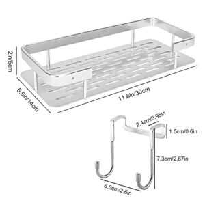 DIBALIYI Shower Storage Shelves, Adhesive Shower Caddy, Shower Organizer No Drilling 2-Pack, Stainless Steel Bathroom Shelf, Shower Rack for Inside Shower Wall (Silver)