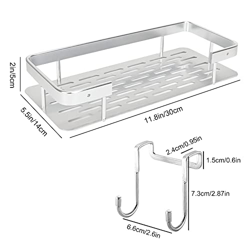 DIBALIYI Shower Storage Shelves, Adhesive Shower Caddy, Shower Organizer No Drilling 2-Pack, Stainless Steel Bathroom Shelf, Shower Rack for Inside Shower Wall (Silver)