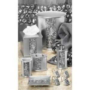 popular bath "sinatra silver" 5 pc bath accessory set