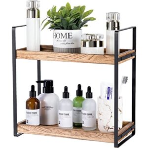 2-tier countertop organizer for bathroom counter - giftacity wood bathroom counter organizers shelf cosmetic storage, standing vanity tray for bathroom organization and decor