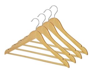 whitmor grade a natural wood suit hangers (set of 4)