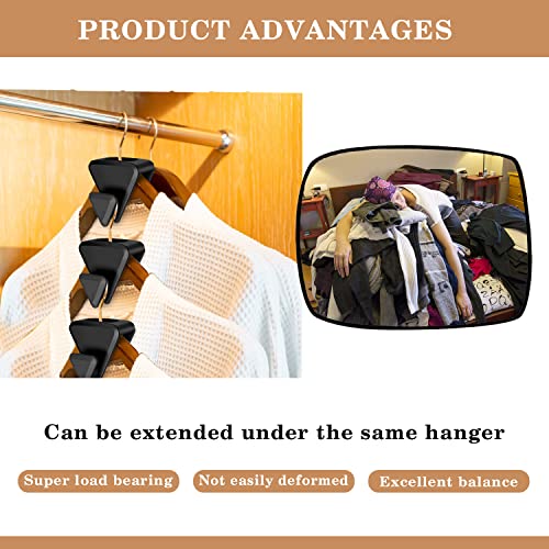 Gzcvba Space Saving Hanger Hooks Ultra- Premium Hanger Hooks Triple Closet Space 36 Value Pack, Cascade Hangers to Create Up to 3X More Closet Space, Easy to Use Slip-Over Design,Black