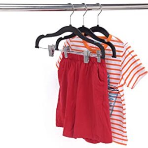 Quality Kids Children's Plastic Non Velvet Non-Flocked Thin Compact Shirt and Skirt/Pant Bundle Coat Hangers with Metal Clips for Skirts Pants Blouses 360° Swivel Hook, Jacket, Shirt, Pants,