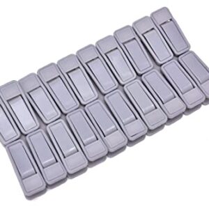 100 Quality Plastic Finger Clips for Hangers, Pants Hanger Clips, Strong Pinch Grip Clips for Use with Slim-line Clothes Hangers, Clips for Velvet or Non-Velvet Hangers (Gray, 100)