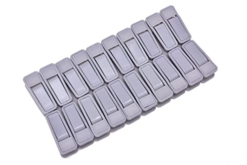 100 Quality Plastic Finger Clips for Hangers, Pants Hanger Clips, Strong Pinch Grip Clips for Use with Slim-line Clothes Hangers, Clips for Velvet or Non-Velvet Hangers (Gray, 100)