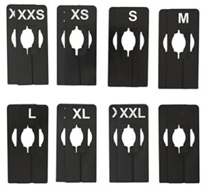 nahanco qsdbwkit3, black rectangular clothing size dividers with white print for xxs-xxl, 1 blank, kit of 16 (7 sizes and 1 blank, 2 of each)