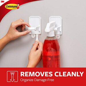 Command Spray Bottle Hangers, White, Holds up to 32 fl oz., 2-Hangers, 4-Strips, Organize Damage-Free (Pack of 2)