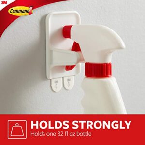 Command Spray Bottle Hangers, White, Holds up to 32 fl oz., 2-Hangers, 4-Strips, Organize Damage-Free (Pack of 2)