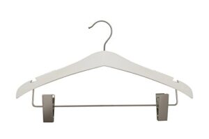 nahanco 30117rc signature wood hangers, low gloss white with inset grippers, 16 3/4" (pack of 100)