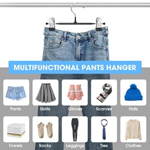 2Pack 105L Extra Large Storage Bags + 24 Pack Pants Hangers with Clips Adjustable Skirt Hangers for Women Closet Organizer College Dorm Room Essentials