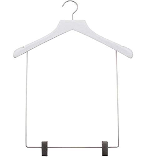 NAHANCO 24117 Concave Wooden Display Hanger, 17", Low Gloss White (Pack of 12)