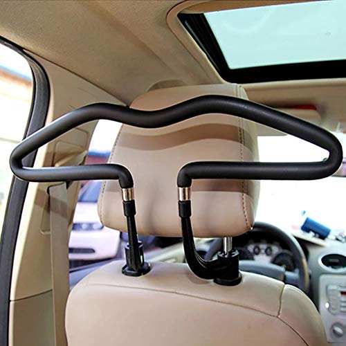 Jiecikou Car Seat Coat Rack Hanger Back Seat Headrest Car Suit Hanger for Coat Suit Jacket Car Accessories Black