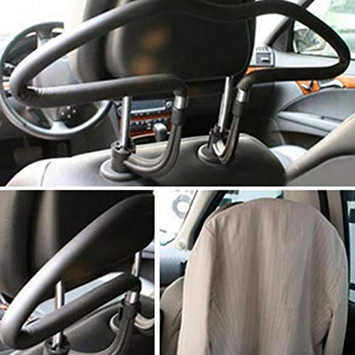 Jiecikou Car Seat Coat Rack Hanger Back Seat Headrest Car Suit Hanger for Coat Suit Jacket Car Accessories Black