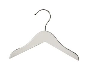 nahanco 10" wooden baby/infant hangers, low gloss white- 25/ctn.