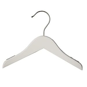 NAHANCO 10" Wooden Baby/Infant Hangers, Low Gloss White- 25/CTN.