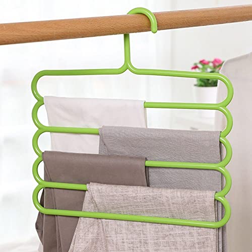 Multifunction Trousers Hanger, Anti-Slip Pants Hangers, Plastic Space Saving Clothes Hanger, Household Trousers Scarf Storage Storage Rack(White)