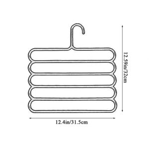 Multifunction Trousers Hanger, Anti-Slip Pants Hangers, Plastic Space Saving Clothes Hanger, Household Trousers Scarf Storage Storage Rack(White)